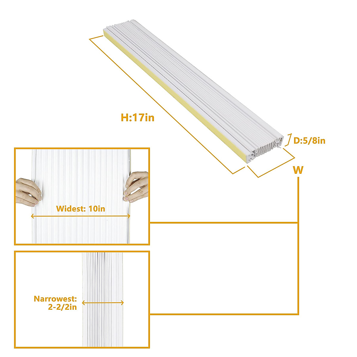 LBG Products Window AC Insulating Side Panel Kit Fits for Window Air Conditioner Units Replacement Screen,17" H x 10" W, 2 Pack,White