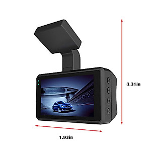YLOMAY Dash Cam 2 Channel car Camera 1080P Dual Cameras FHD DVR 3.0" IPS Screen 170° Wide Angle G-Sensor Parking Monitor Loop Recording Motion Detection WDR Night Vision