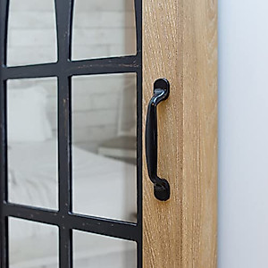 FirsTime & Co. Brown Rustic Arch Jewelry Armoire, Necklace Organizer for Bedroom Storage, Full Length Mirror Wall Vanity, Wood, Farmhouse, 43 x 14 inches