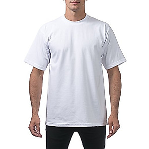 Pro Club Men's Heavyweight Cotton Short Sleeve Crew Neck T-Shirt, White, 2X-Large