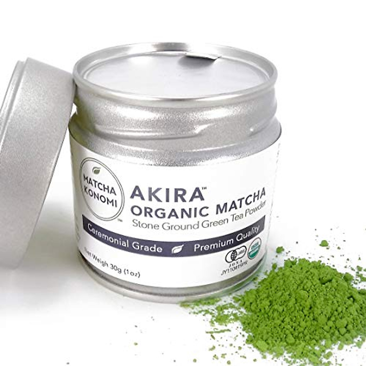 Akira Matcha 30g - Organic Premium Ceremonial Japanese Matcha Green Tea Powder - First Harvest, Radiation Free, No Additives, Zero Sugar - USDA and JAS Certified