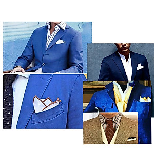 BonjourMrsMr Assorted Pack of Mens Classic White Cotton Pocket Square for suits Handkerchiefs