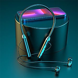 Wireless Earbuds Bluetooth Headphones Neck Hanging Headphones,Wireless Bluetooth-compatible 5.2 Headphones Hanging Neck Stereo Noise Cancelling Universal Sports Headset With Microphone black