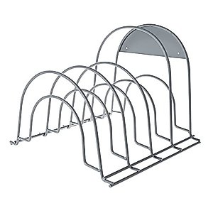 Kitchen Cabinet Pot, Pan and Lid Organizer and Holder- Iron Storage Pantry Rack Shelf for Pots and Pans, Houseware, Bakeware and More by Lavish Home