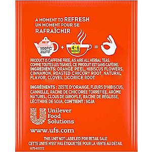 Lipton - Caffeine Free Orange Herbal Tea, 28 Tea Bags, 2.1oz Box (Pack of 3)