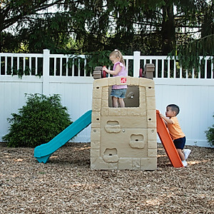 Step2 Naturally Playful Woodland Climber, Kids Outdoor Playset, Backyard Playground Set, Slide, Rock Climbing, Outside Jungle Gym, For Toddlers 2-6 Years Old