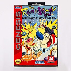 Aditi Ren & Stimpy Show Presents Stimpy's Invention Game Cartridge 16 bit MD Game Card With Retail Box For Sega Mega Drive For Genesis