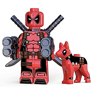 Red Dead P W/Dog + Anti-Venom Kawaii Mini Figure X-Men Series Marvel Superhero Comic Book Character Movie Red & White & Black