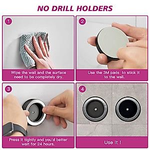 Hair Dryer Attachment Magnetic Holder Compatible with Laifen & Dyson Hair Dryer, Wall Mounted Storage Organizer for Anti-Flight Flyaway & Diffuser Smoothing Nozzle, No Punching, 2 Pack (Black & Gray)