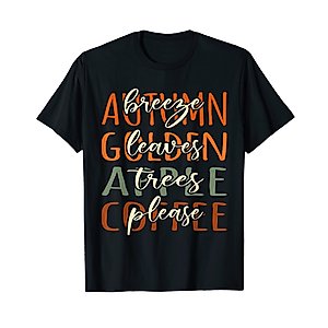 Autumn Breeze Apple Trees Coffee Please Apple Picking Crew T-Shirt