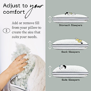 Coop Home Goods Eden Bed Pillow Queen Size for Sleeping on Back, Stomach and Side Sleeper- Medium Soft Memory Foam Cooling Gel - CertiPUR-US/GREENGUARD Gold