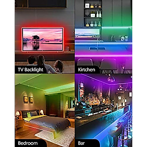 TV LED Backlights, 9.8FT Smart LED Lights for Behind TV with Music Sync 16 Million Colors Changing RGB Strip Lights Compatible with Alexa Google Home for 40-60 inch TVs, WiFi APP Control