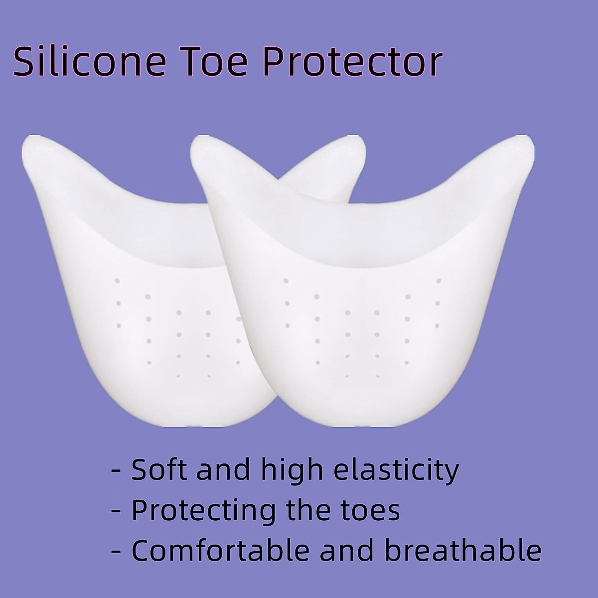 BeeSpring 2 Pcs Ballet Dance Toe Pads Soft Silicone Gel Toe Covers High Heels Toe Caps Toe Protector with Breathable Hole for Women,1 Pair- White