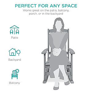 Best Choice Products All-Weather Rocking Chair, Indoor Outdoor HDPE Porch Rocker for Patio, Balcony, Backyard, Living Room w/ 300lb Weight Capacity, Contoured Seat - Gray