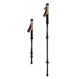 Montem Ultra Strong Trekking, Walking, and Hiking Poles - One Pair (2 Poles) Anti-Shock Cork Handle - Collapsible, Lightweight, Quick Locking, and Ultra Durable
