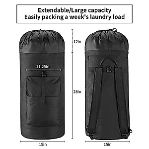 Laundry Bag Backpack for College Students 115L Extra Large laundry hamper backpack Shoulder Bag Extensible Heavy Duty Laundry Bag for Dorm with Front Pocket and Drawstring Closure