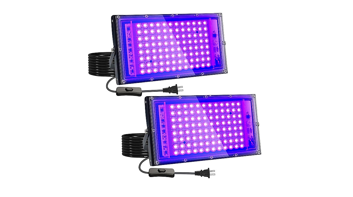 100W UV Black Lights for Parties & Events | 2 Pack