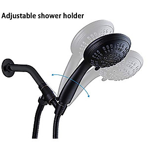 G-Promise Solid Metal Shower Head Holder for Hand Held Showerhead, Adjustable Bracket, Shower arm Adapter, Universal Shower Arm Mount,Oil-Rubbed Bronze Finish