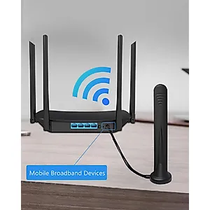 TS9 Antenna, 12dBi External 5G 4G LTE 3G GPRS GSM 600-6000MHz Male Waterproof Magnetic Base High Gain Antenna, Compatible with Netgear AT&T Nighthawk M6 MR6110 MR6500 M5 Hotspots Router(2 Pack)