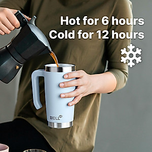 Mollcity Kids Insulated Tumbler with Straw-20 oz Stainless Steel Vacuum Travel Coffee Mug with Lid and Handle for Women and Girls, Reusable Metal Cup Leak Proof & BPA Free(Purple Pink)