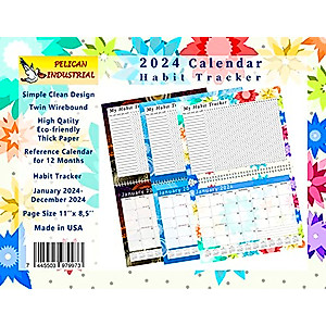 2024 Monthly Desktop/Wall Calendar/Planner - Habit Tracker - Daily, Weekly & Monthly Goal Motivational Habit Tracking Journal Inspirational - (Edition #01)