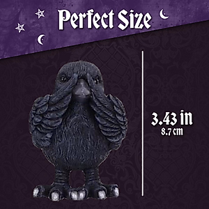 Nemesis Now Three Wise See No Evil Hear No Evil Speak No Evil Figurines, Adorable Hand-Painted Resin Collectibles and Gift - Ravens