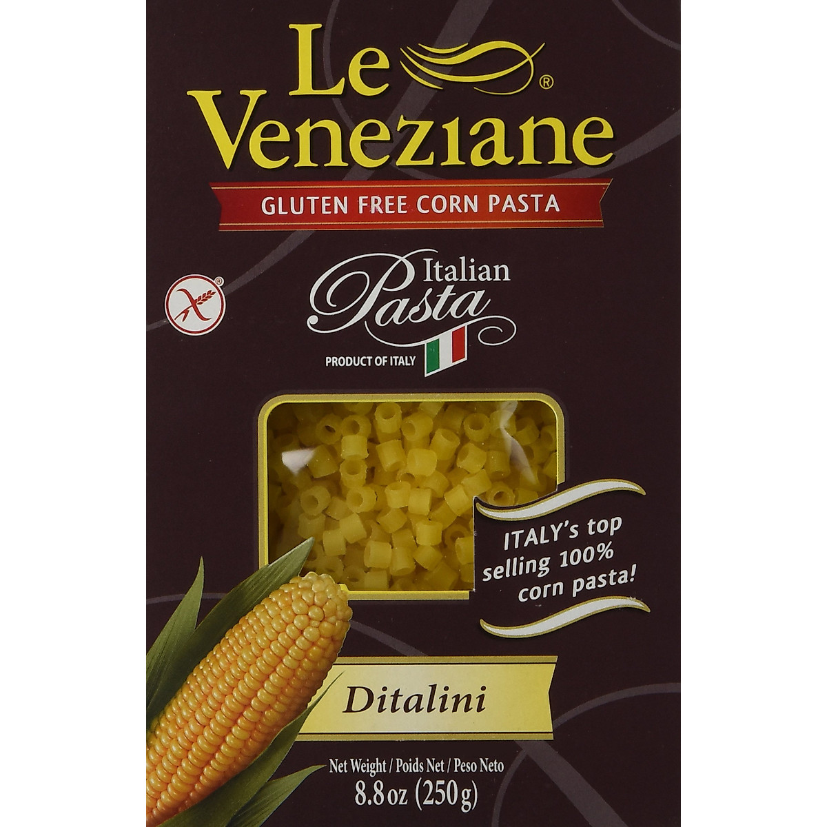 Le Veneziane Italian Gluten Free Corn Pasta Ditalini 250