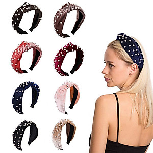 Headbands for Women Pearl Headbands - 1PCS Twisted Faux Pearl Velvet Headband Elegant Bling Hair Clip Hairpins Headwear Barrette Styling Tools Accessories,Black