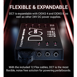 CIOKS DC7 Future Power Generation 9V / 12V / 15V / 18V DC Universal Power Supply with 7 Isolated Outputs and 5V USB Outlet for Effect Pedals