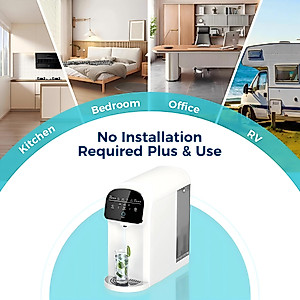 UV Countertop Reverse Osmosis System Water Filter, 5 Stage RO Water Filtration System, NSF/ANSI 58 Certified, 5:1 Pure to Drain, Countertop Water Filtration for Home(No Installation Required)