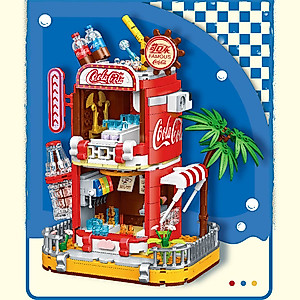 KKXX Micro Building Blocks Kits Coke House Model Music Box, DIY Modular Street View Model Bricks Toy Set (718 Pieces)