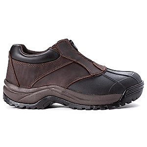 Propét Mens Blizzard Ankle Zip Snow Boot, Brown/Black, 13 X-Wide US