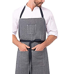 Chef Works Unisex Portland Chefs Bib Apron, Indigo Blue, One Size