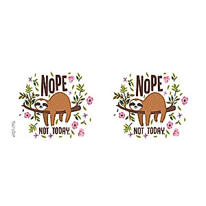Tervis Sloth Nope Not Today Made in USA Double Walled Insulated Tumbler Travel Cup Keeps Drinks Cold & Hot, 16oz Mug, Classic