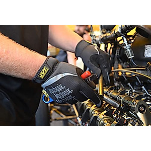 Mechanix Wear: FastFit Work Glove with Elastic Cuff for Secure Fit, Performance Gloves for Multi-Purpose Use, Touchscreen Capable Safety Gloves for Men (Black, Large)