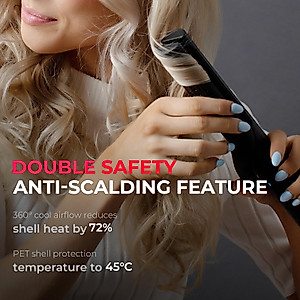 TYMO AIRFLOW Styler Curling Iron - Flat Iron Hair Straightener and Curler 2 in 1, Ionic Ceramic Hair Waver Curing Wand for Short Hair, Lightweight & Dual Voltage for Travel, Anti-Scald, 5 Temps