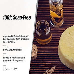 CAMILSON Argan Oil Shampoo Bar, Natural Origin Pack of 2, 7 Oz, Conditioner Bars Treatment for Nourish Deep Moisture, Moisturizing for Dry, Damaged & Dull Hair, Plant Based, Eco-Friendly Natural Origin