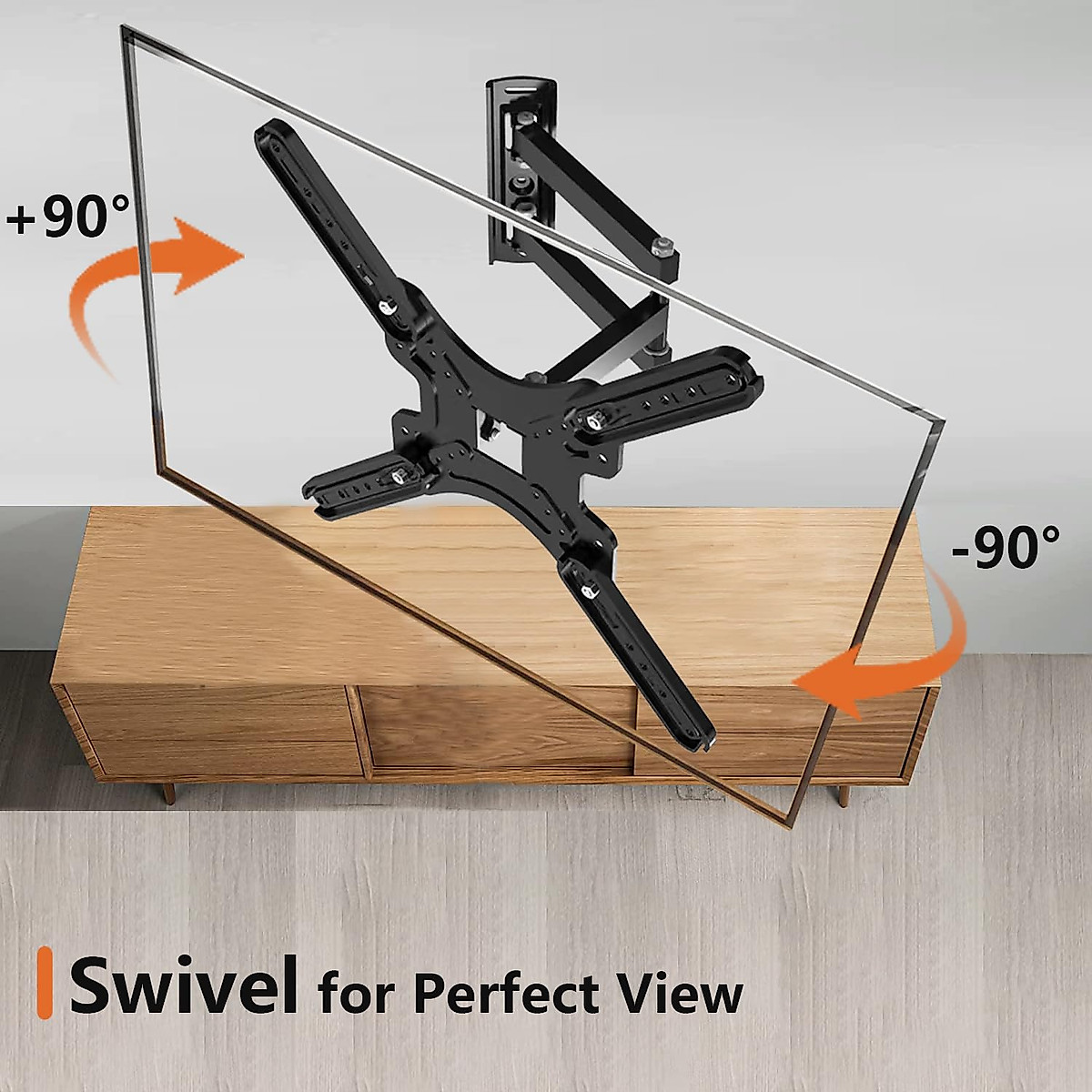 Nuyoah Full Motion TV Wall Mount for Most 26-55 Inches LED OLED 4K TVs, TV Brackets for Wall Mount Swivel Tilts Extension with Perfect Center Design, Articulating Mount Max VESA 400x400mm Up to 77lbs