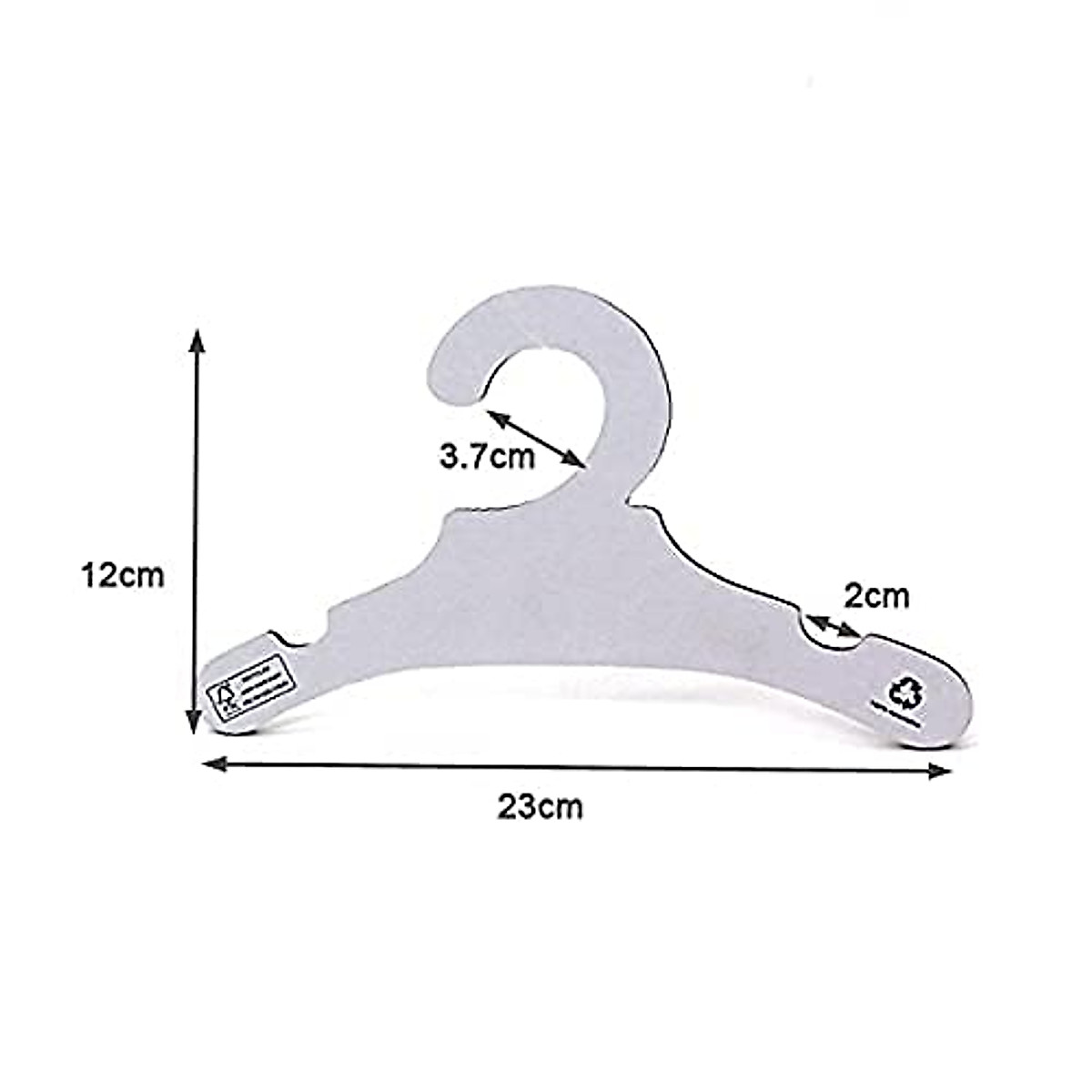 36 Pack Koobay 9" White Recyclable Paper/Cardboard Hangers - Perfect for Baby Clothes Storage & Display. Sustainable & Durable