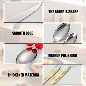 VAVOLO 20 Pcs Silverware Set Service for 4 - Stainless Steel Flatware Set,Food Grade Cutlery Utensil Set,Durable Home Kitchen Eating Tableware Set,Include Fork Knife Spoon Set,Dishwasher Safe