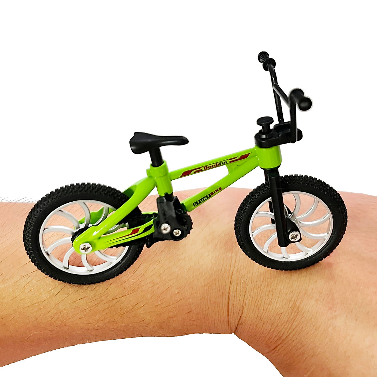 Metal Finger Bike Mountain Bike Toys Functional Kids Finger Bicycle Mini Finger BMX Set Gift for Kid (Green)