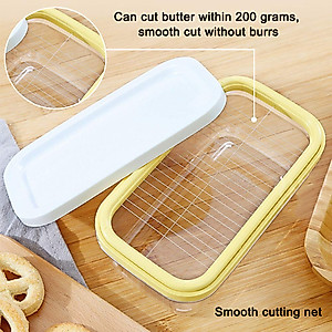 Plastic Butter Dish, Covered Butter Dish with lid, Plastic Butter Keeper with Cutter for Easy Cutting, Small Butter Container for Two 3.5oz Sticks Butter