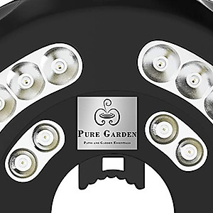 Rechargeable Patio Umbrella Light with 3 Brightness Modes - Battery-Operated LED Outdoor Lighting with USB Charging Cord by Pure Garden (Black)