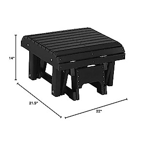 LuxCraft Poly Glider Footrest Ottoman (Black)