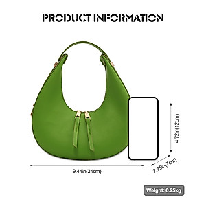 Ergocar 2022 New Women's Tote Handbags, Crescent Bags for Women Fashion Women Underarm Bag Top-Handle Bag, Green