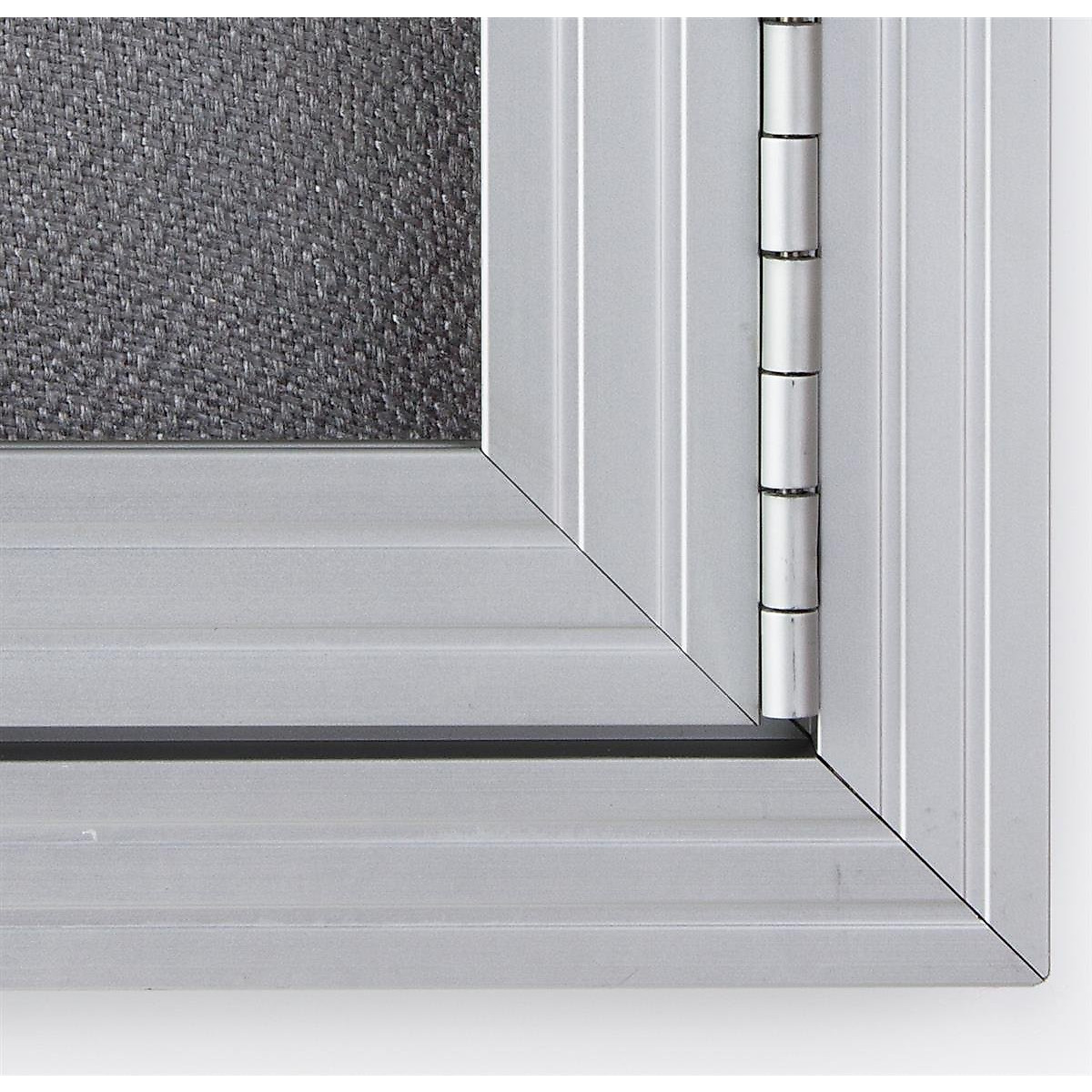 72 x 36 Inch Fabric Tack Board, 3 Locking Swing-Open Doors, 6 x 3 Foot Enclosed Bulletin Board for Wall Mount, Hardware Included - Silver Aluminum Frame with Light Gray Fabric