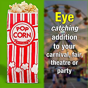 400 Popcorn Bags 1 Once - Perfect Size for Theater, Movies, Birthday Parties Celebration - Great Carnival Light Snacking Bags - Popcorn Bags for Party - Sturdy Paper Bags. (400)