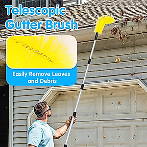 Air Jade Gutter Cleaning Brush, Extendable Roofing Gutter Cleaning Tools from The Ground, 5.5 Ft Long Gutter Cleaning Tool Easy Cleaning Leaves and Debris