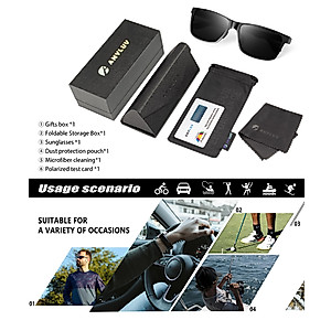 ANYLUV Polarized Sunglasses-Men Mens-Sunglasses Sun-Glasses: Luxury Carbon Fiber Al-Mg Metal UV400 Protection Driving Golf