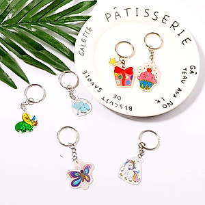 Natonhi Heat Shrink Plastic Sheets Kit 145Pcs Shrink Art Kit Including 20pcs Shrinky Paper Sheets 6pcs Traceable Picture Keychains Accessories- Perfect for Shrink Dink Sheets Crafts Making